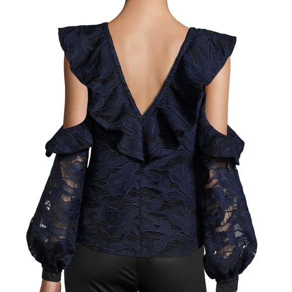 Self-Portrait | Tops | Selfportrait Lace Pattern Of The Shoulder Blouse ...
